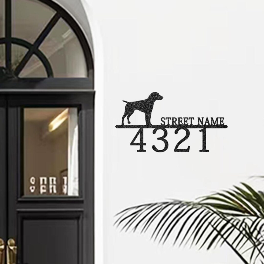 Personalized Metal Dog Address Sign, German Shorthaired Pointer, Custom ...