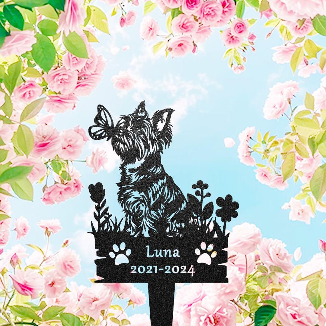 Custom Yorkie Memorial Garden Stake, Pet Grave Marker, Dog Loss Gift - Etsy