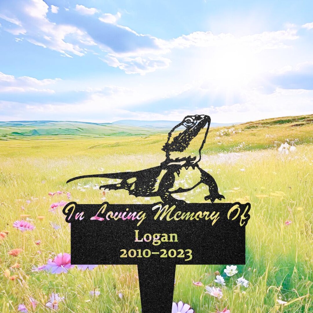 Custom Bearded Dragon Memorial Grave Marker, Personalized Bearded ...