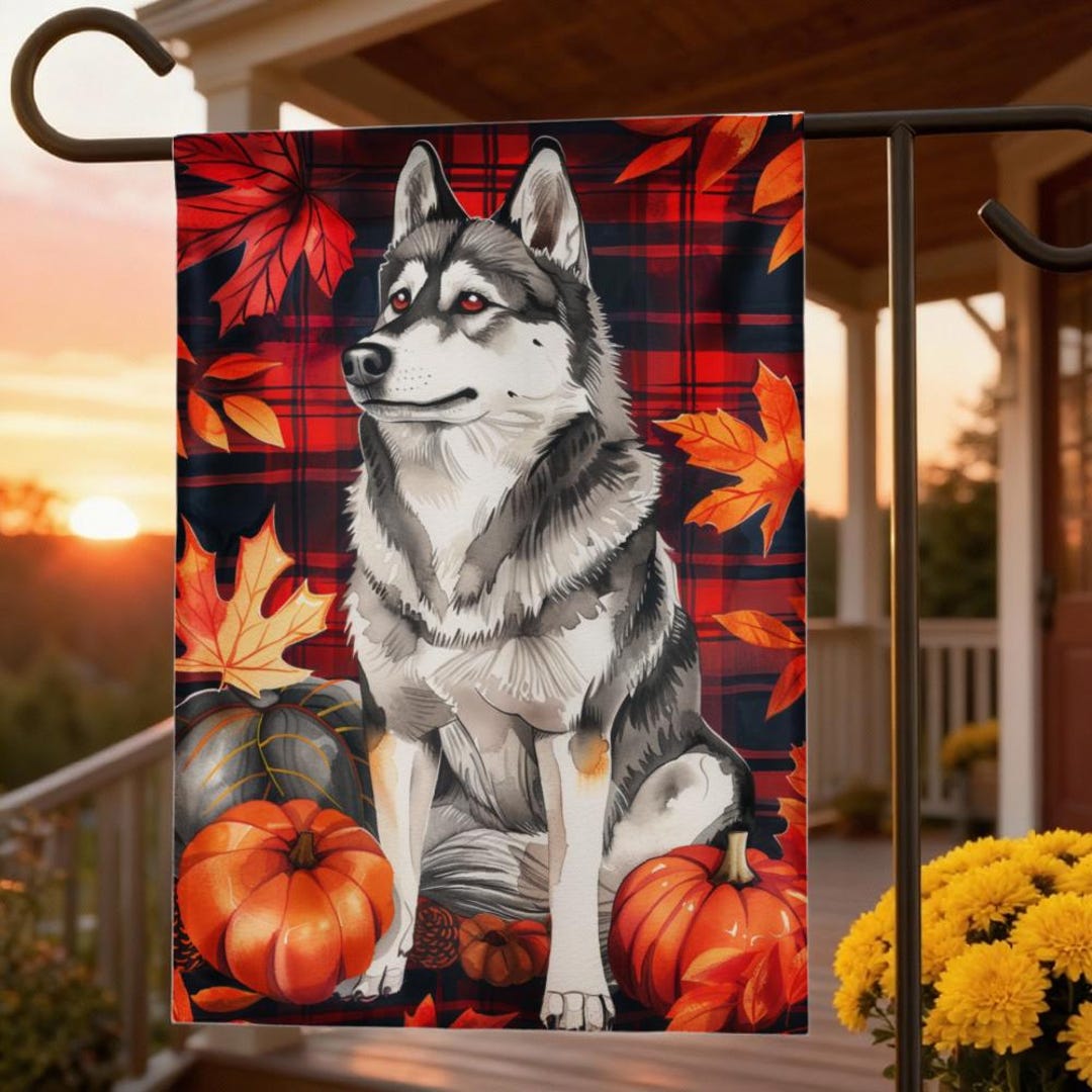 Siberian Husky Fall Garden Flag: Autumn Outdoor Decor - Etsy