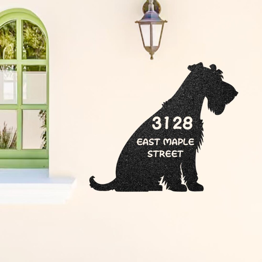 Airedale Terrier Address Sign, Custom Dog Address Plaque, Personalized ...