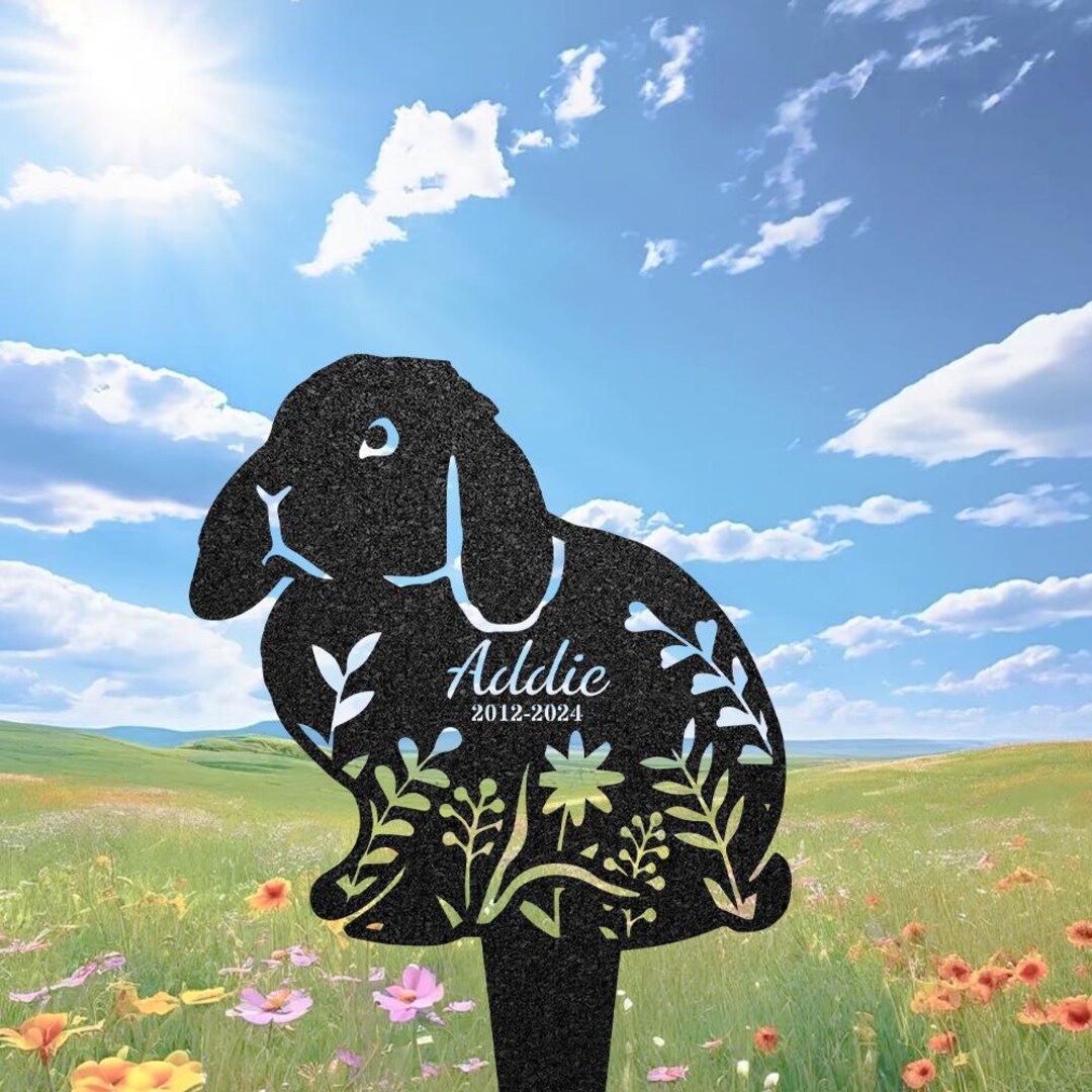 Custom Bunny Memorial Garden Stake, Personalized Rabbit Grave Marker - Etsy