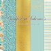Mint and Gold Digital Papers Digital scrapbook Papers | Etsy