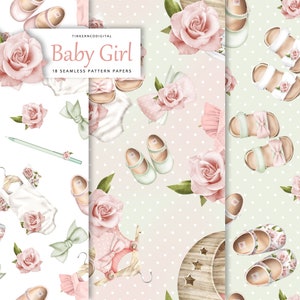 Rose Pattern Digital Paper - Gingham Paper - Digital Download ...