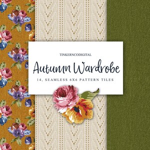 Fall Digital Paper - Seamless Digital Pattern - Autumn Scrapbook Paper ...