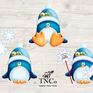 Penguin Clipart, Christmas Download, Commercial Use, Christmas Clipart ...