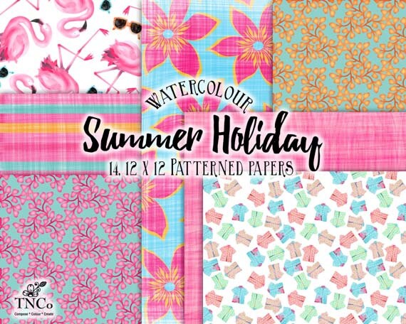 Summer Digital Paper - Commercial Use Digital Paper - Beach Party Decor ...