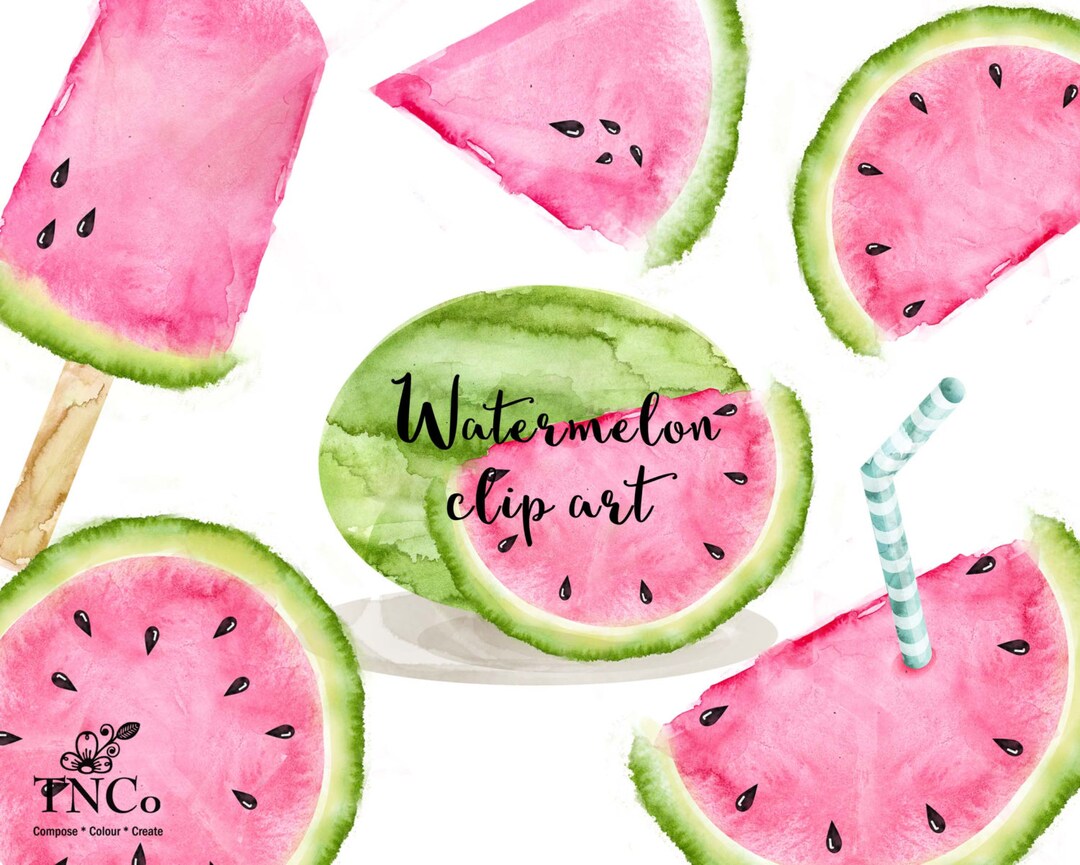 Watermelon Clipart, Watercolour Watermelon Illustration, Watercolour ...