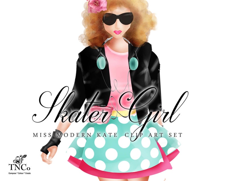 Planner Sticker Girl - Commercial Use Clip Art - Fashion Girl Clip Art ...