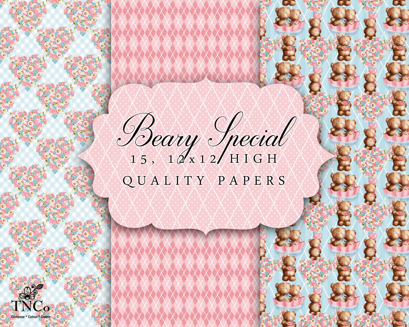 Pink Digital Paper - Digital Background - Blue Digital Paper - Digital ...