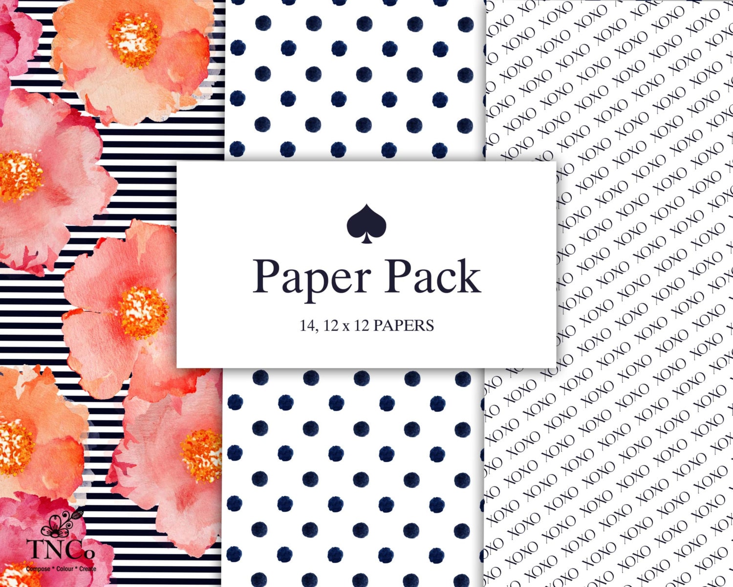 Digital Scrapbook Paper - Modern Prints - Patterned Paper - Preppy ...