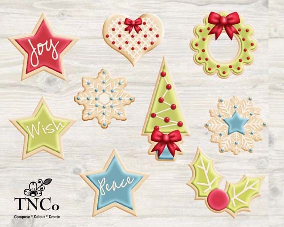 Cookie Clipart Christmas Download Set of 9 Christmas Digital - Etsy