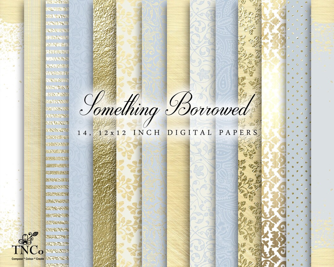 Glitter Digital Paper - Blue Digital Paper - Digital Gold Foil Paper ...