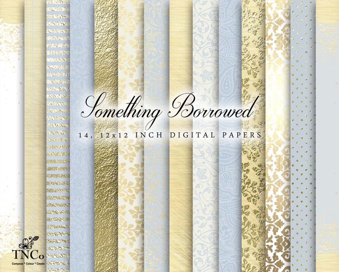 Glitter Digital Paper Blue Digital Paper Digital Gold Foil | Etsy