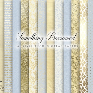 Glitter Digital Paper - Blue Digital Paper - Digital Gold Foil Paper ...