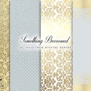 Glitter Digital Paper - Blue Digital Paper - Digital Gold Foil Paper ...