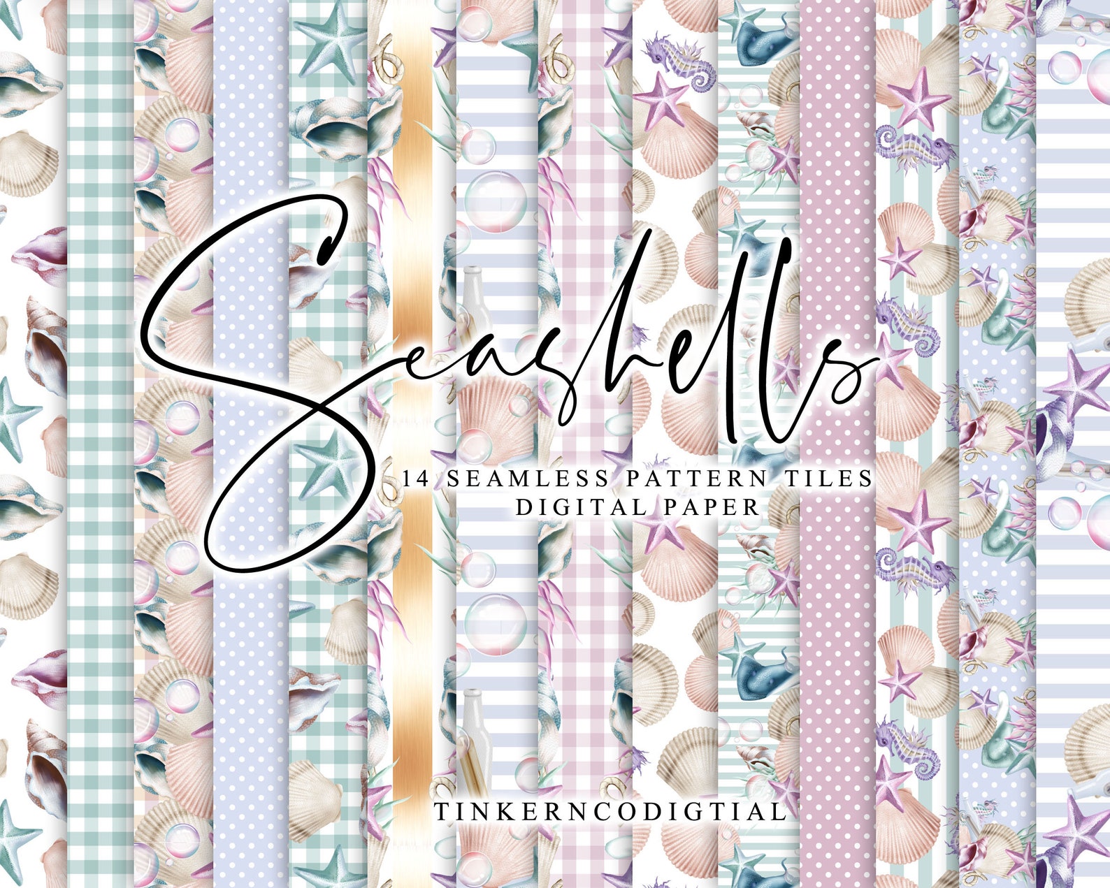 Summer Pattern Paper Digital Background Paper Ocean - Etsy