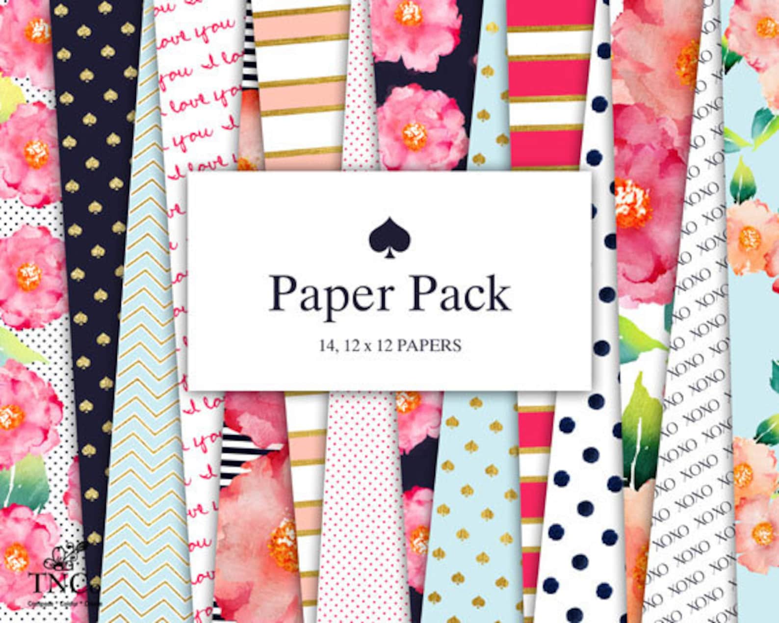Digital Scrapbook Paper - Modern Prints - Patterned Paper - Preppy ...