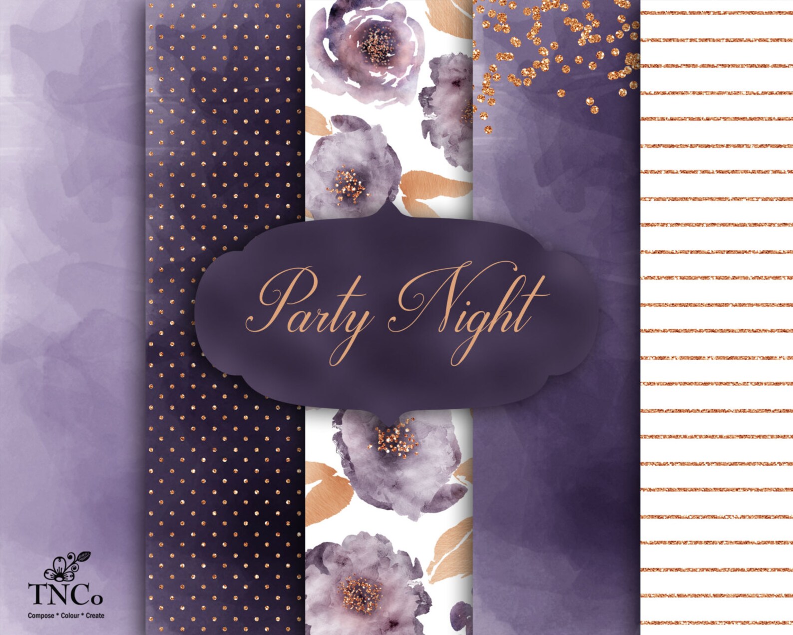 Digital Scrapbook Paper Digital Party Paper Digital Purple - Etsy