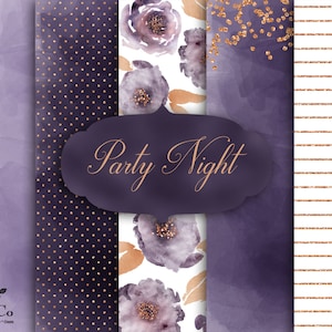 Digital Scrapbook Paper - Digital Party Paper - Digital Purple Paper ...