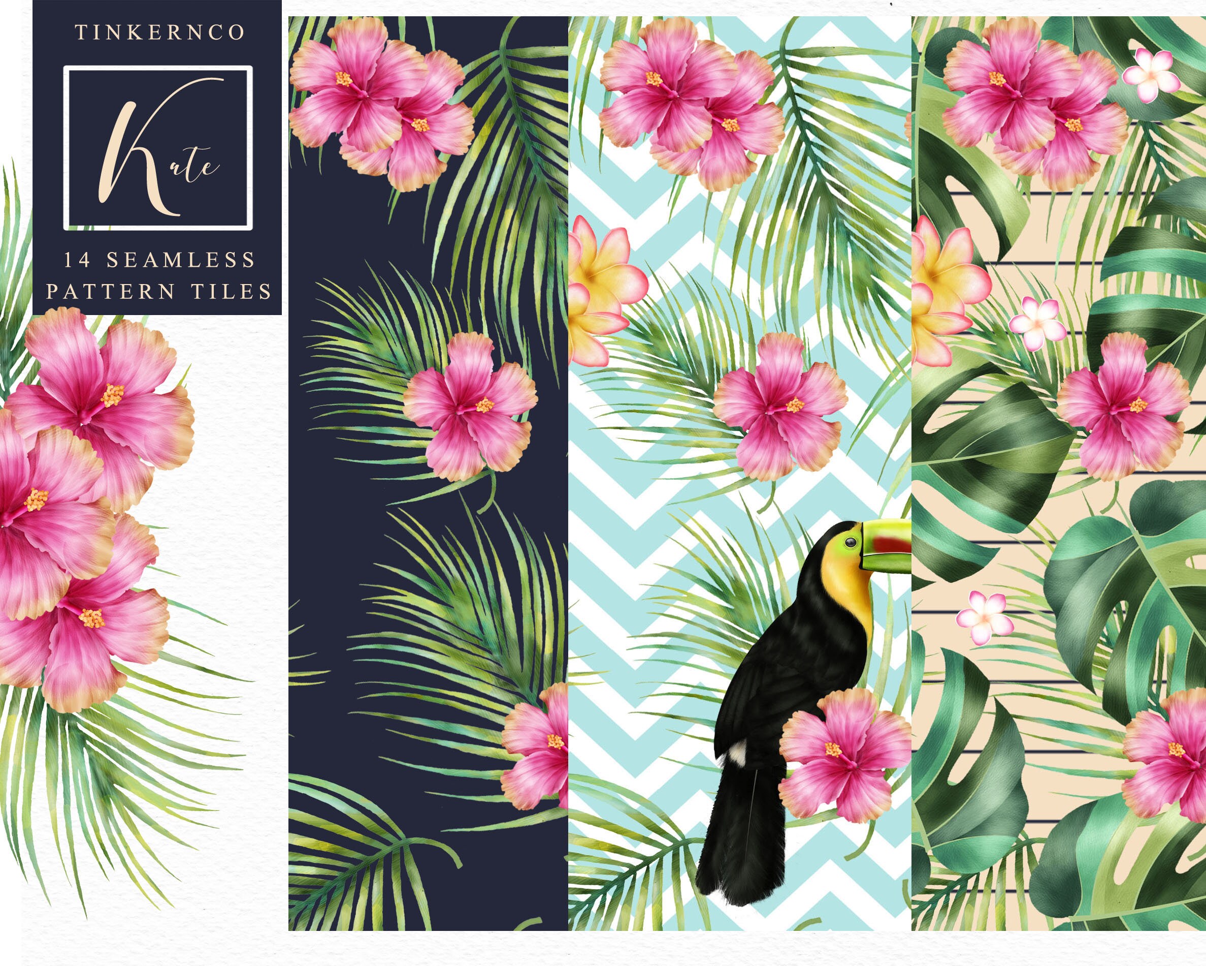 Tropical Print Digital Paper Stripe Paper Exotic Patterned - Etsy Canada