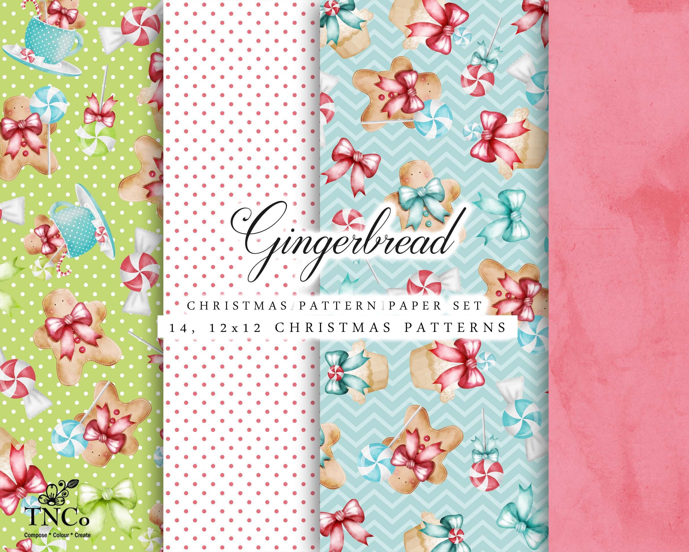 Gingerbread digital paper Christmas digital paper | Etsy