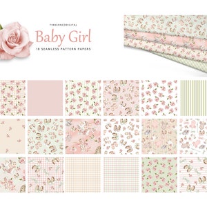 Rose Pattern Digital Paper - Gingham Paper - Digital Download ...