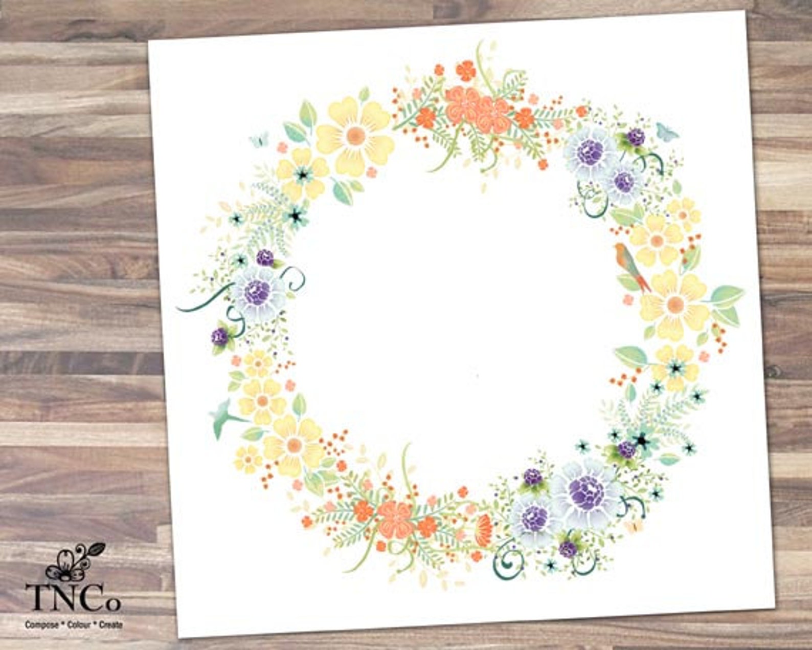 Flower Frame Clipart Floral Digital Frame Botanical Art - Etsy