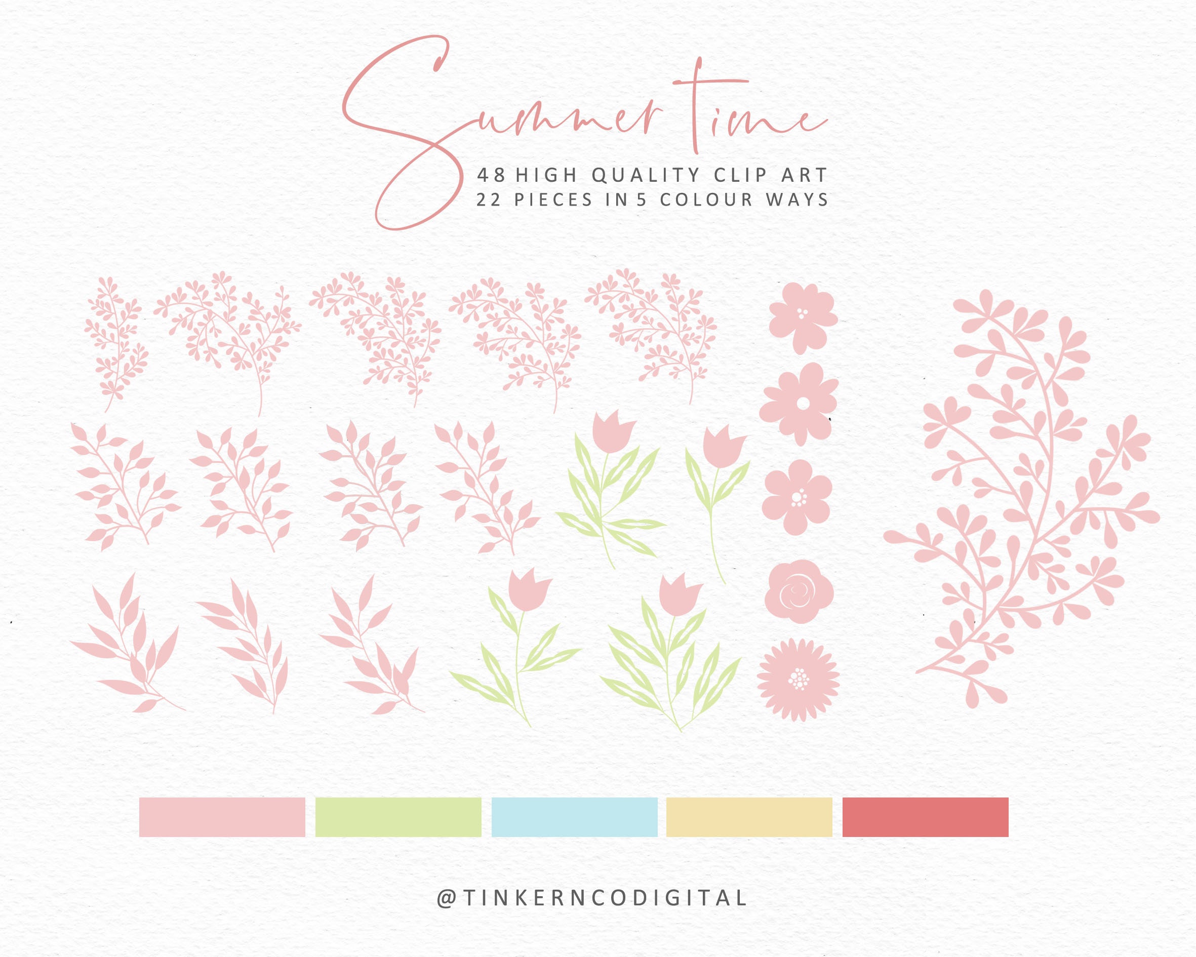 Floral Clipart - Flower Graphics - Commercial Use Clipart - Planner ...