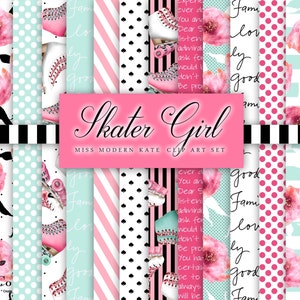Watercolor Digital Paper - 80's Digital Paper - Pink Digital Paper ...