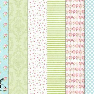 Rose Digital Paper, English Garden Papers, Shabby Digital Scrapbooking ...