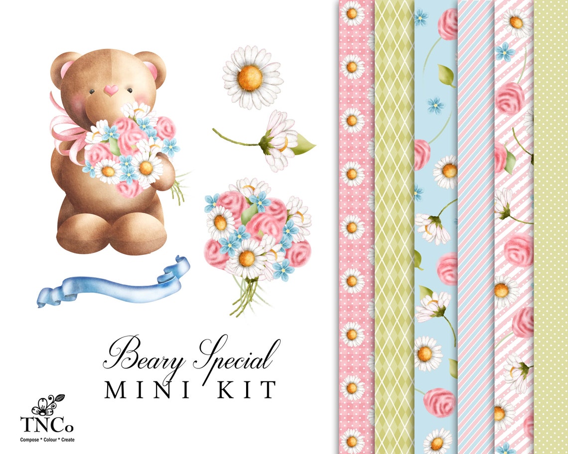 Bear Clip Art Digital Mini Kit Commercial Use Graphics - Etsy