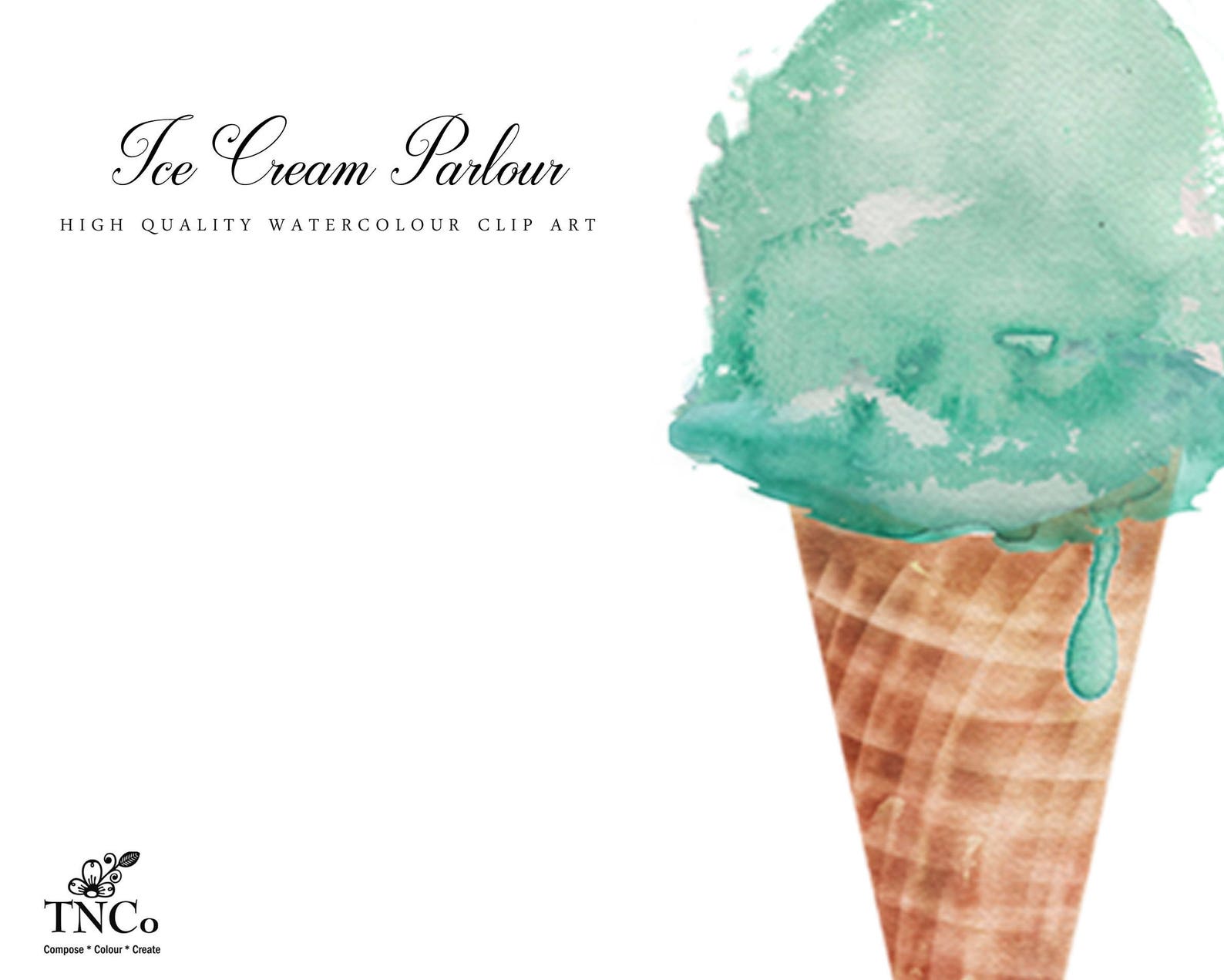 Summer Clip Art Watercolour Ice Cream Ice Cream Clip Art - Etsy UK