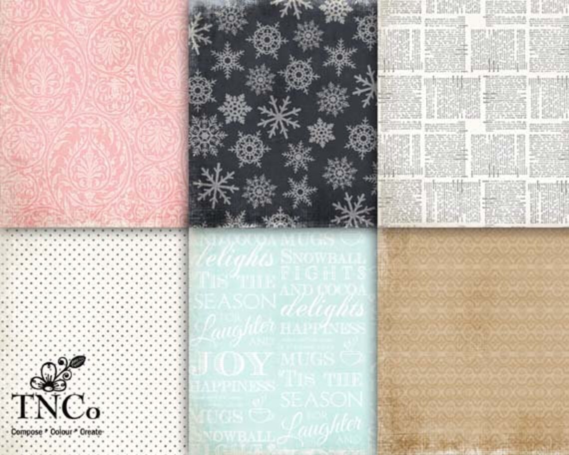 Digital Snowflake Paper Printable Pastel Christmas Paper - Etsy