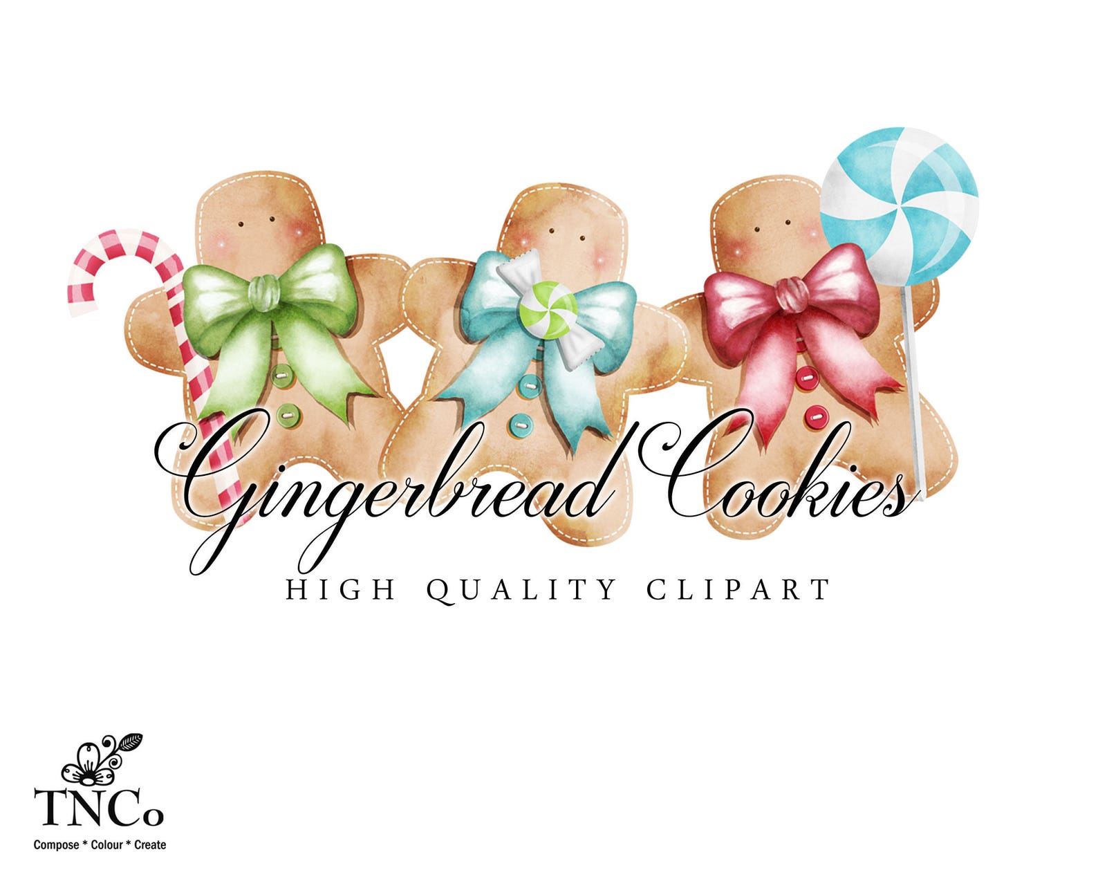 Gingerbread Men Clip Art Festive Decor Holiday Decorations - Etsy