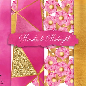 Pink Digital Paper, Pink and Gold Scrapbook Paper, Commercial Use ...