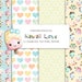 Kawaii Digital Paper Digital Paper Pack Watercolor Rainbow Backgrounds ...