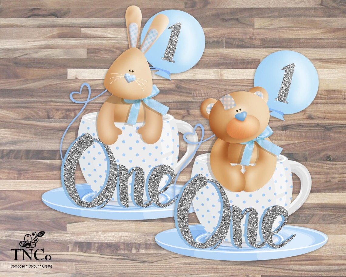 Blue Bear Clipart, Bear Printable, Rabbit Illustration, Nursery Print ...