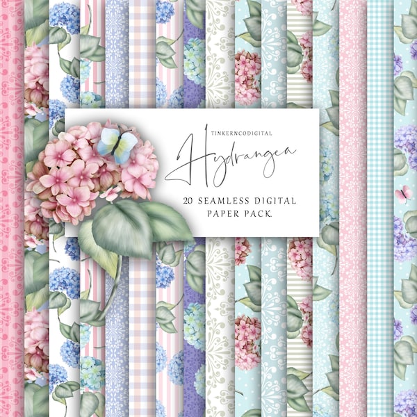 Hydrangea Printable Stationery - Etsy
