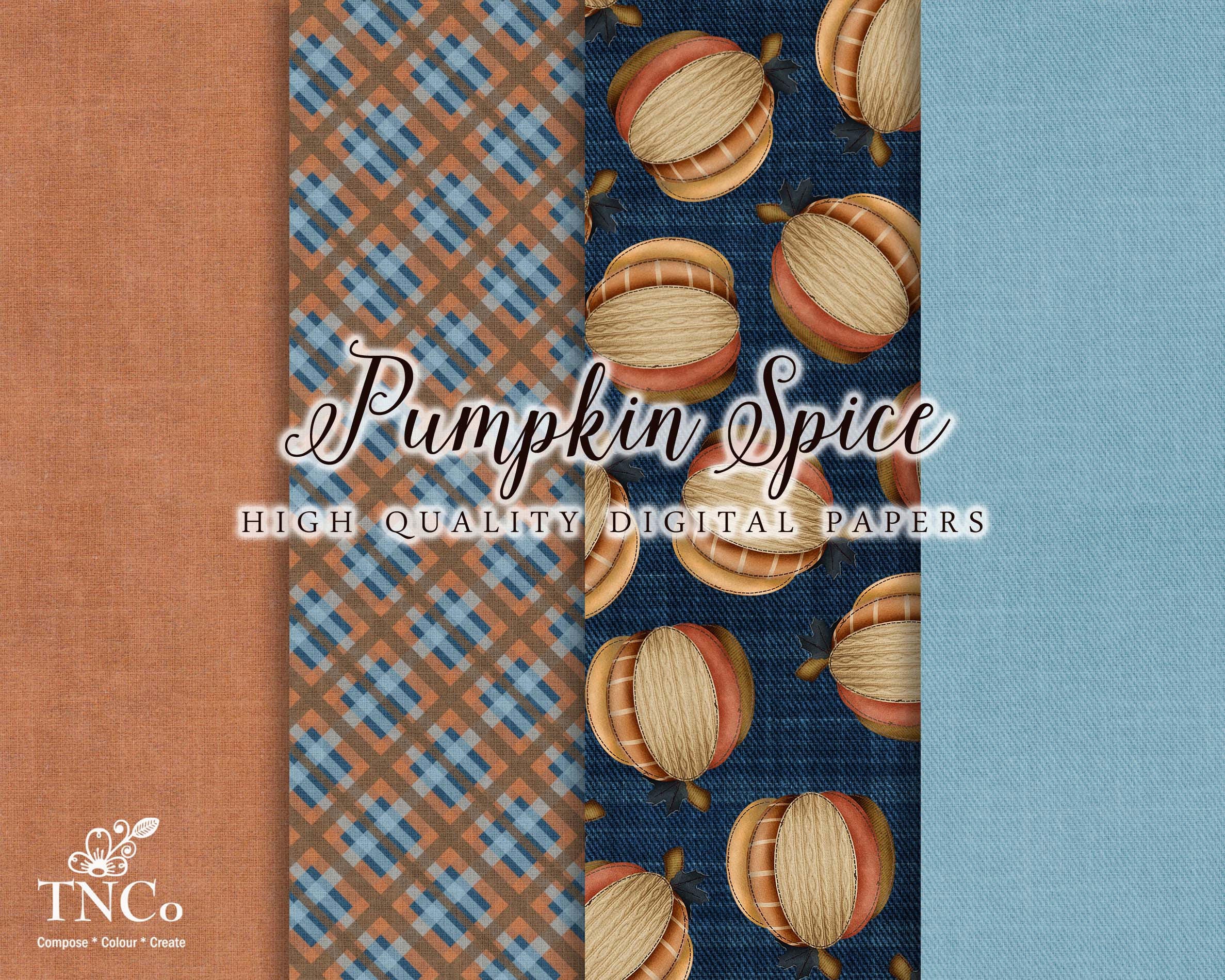 Pumpkin Digital Paper - Fall Digital Paper - Digital Scrapbook Paper ...