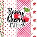 Cherry Pattern Paper - Watercolour Cherry - 12 X 12 Digital Paper - Red ...