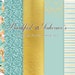 Mint and Gold Digital Papers Digital Scrapbook Papers - Etsy