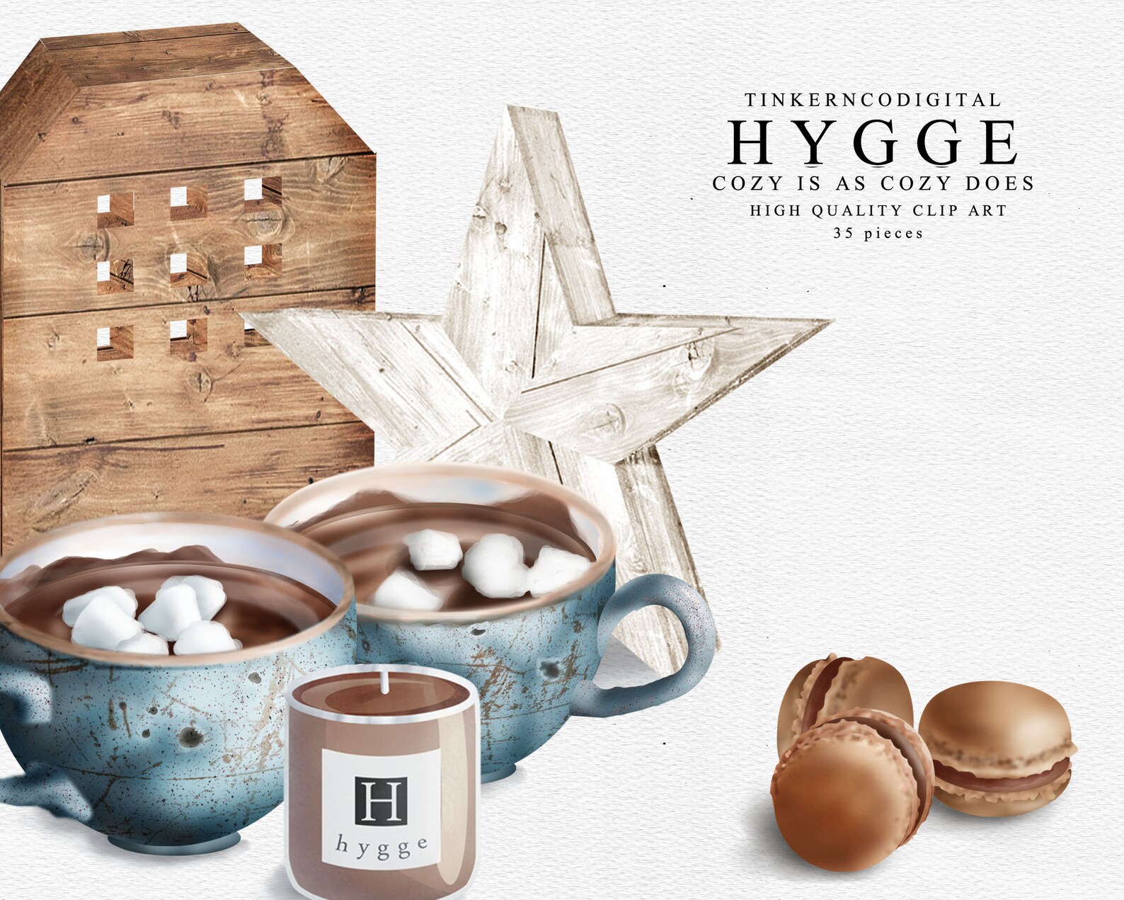 Hygge Clipart Hygge Printables Danish Cosiness Clipart Cosy | Etsy UK