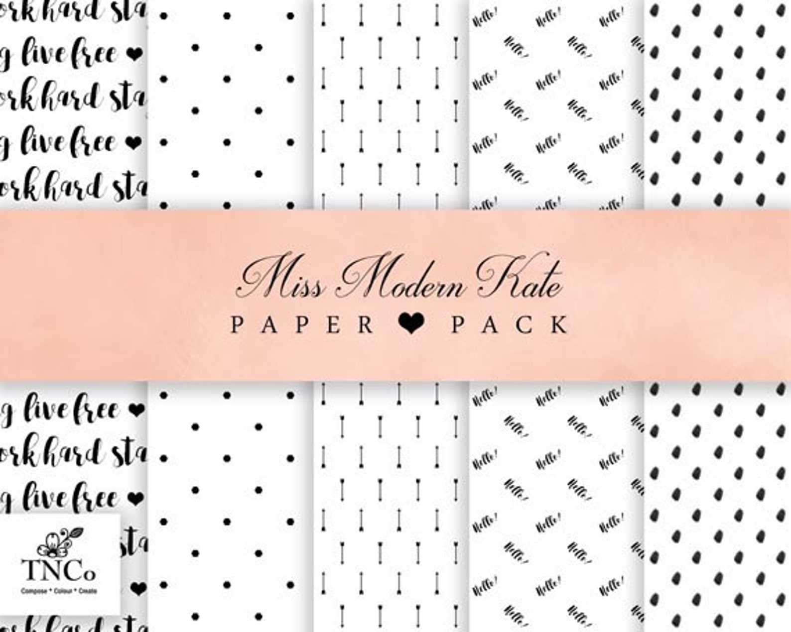 Black and White Digital Paper Black and White Print Modern - Etsy UK