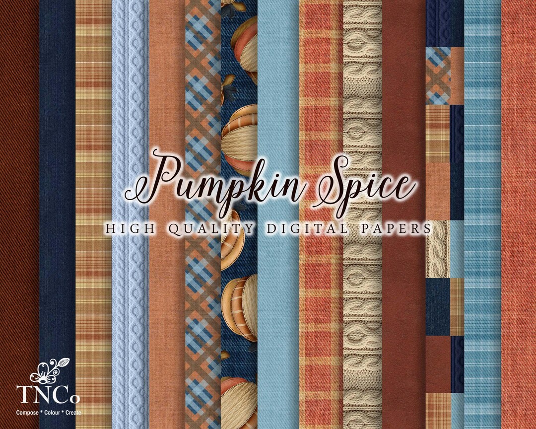 Pumpkin Digital Paper - Fall Digital Paper - Digital Scrapbook Paper ...