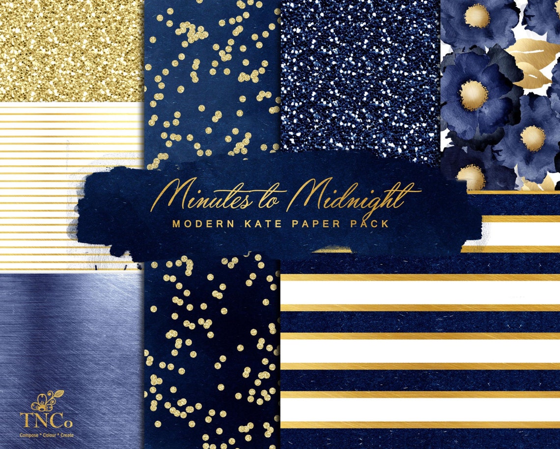 Digital Scrapbook Paper - Gold Foil Digital Paper - Digital Download ...