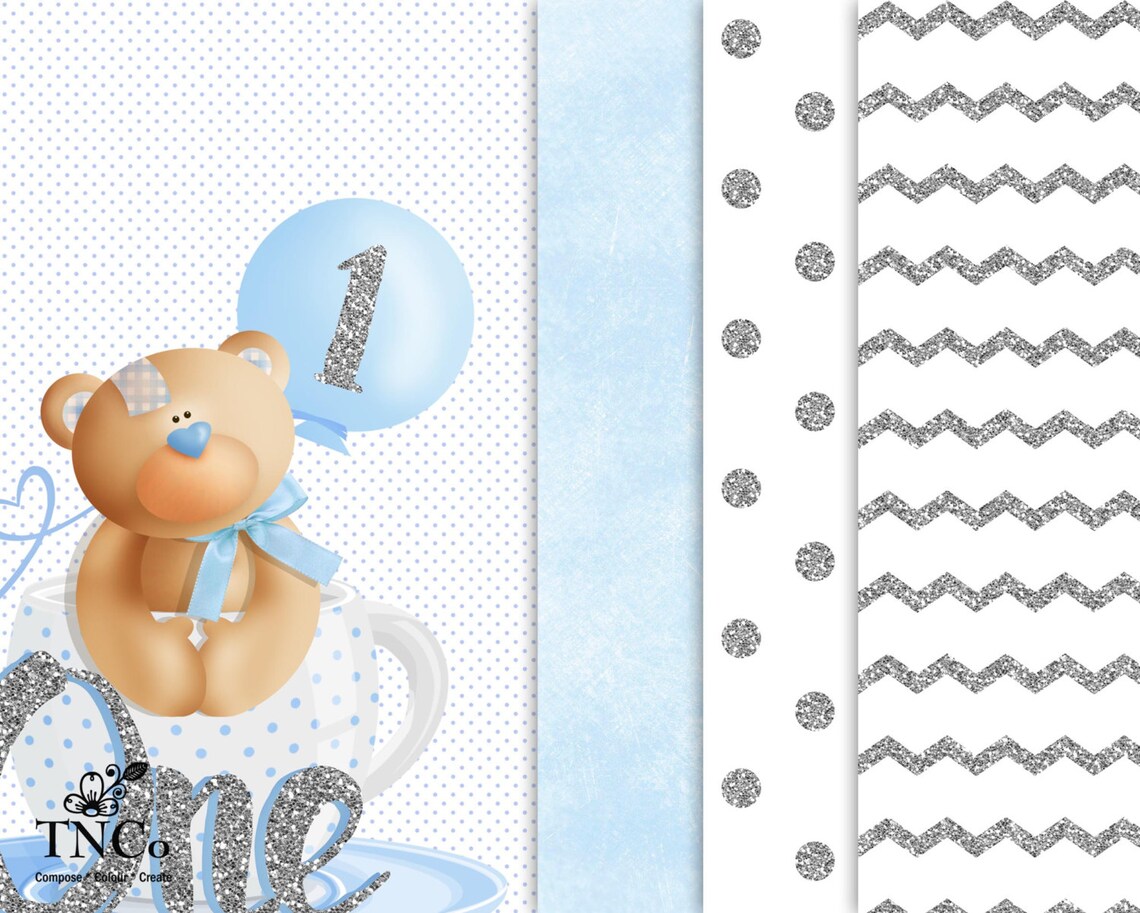 Blue Bear Clipart, Bear Printable, Rabbit Illustration, Nursery Print ...