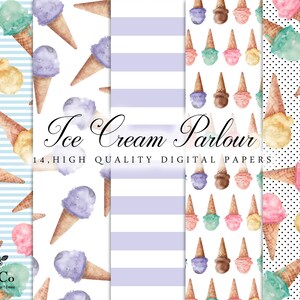 Ice Cream Digital Paper - Digital Download - Summer Paper - Digital ...