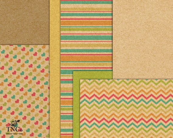 Kraft paper Patterned kraft paper Digital Kraft paper | Etsy