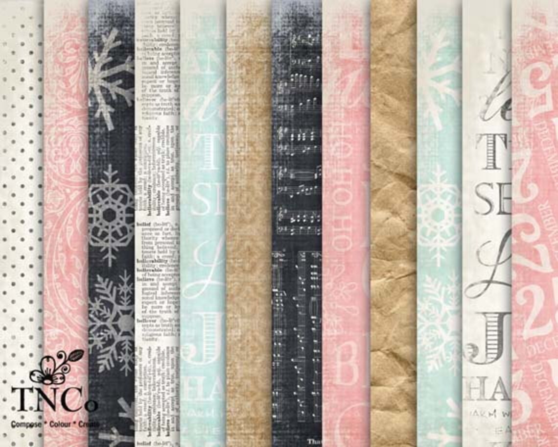 Digital Snowflake Paper Printable Pastel Christmas Paper - Etsy